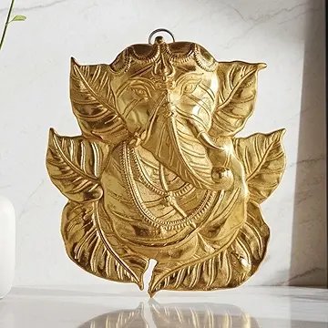 Aluminium Showpiece Ganesh Patta Gold