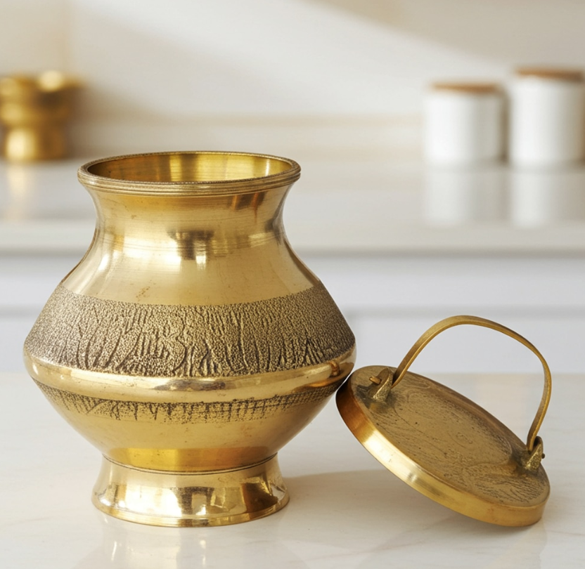 Brass Gangajali No. 7 – Traditional Water Kalash for Pooja
